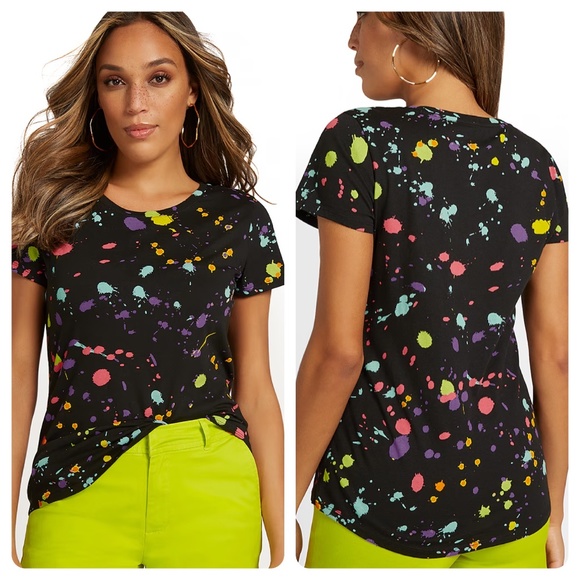 New York & Company | Tops | Nyc Paint Splatter Crewneck Tee | Poshmark